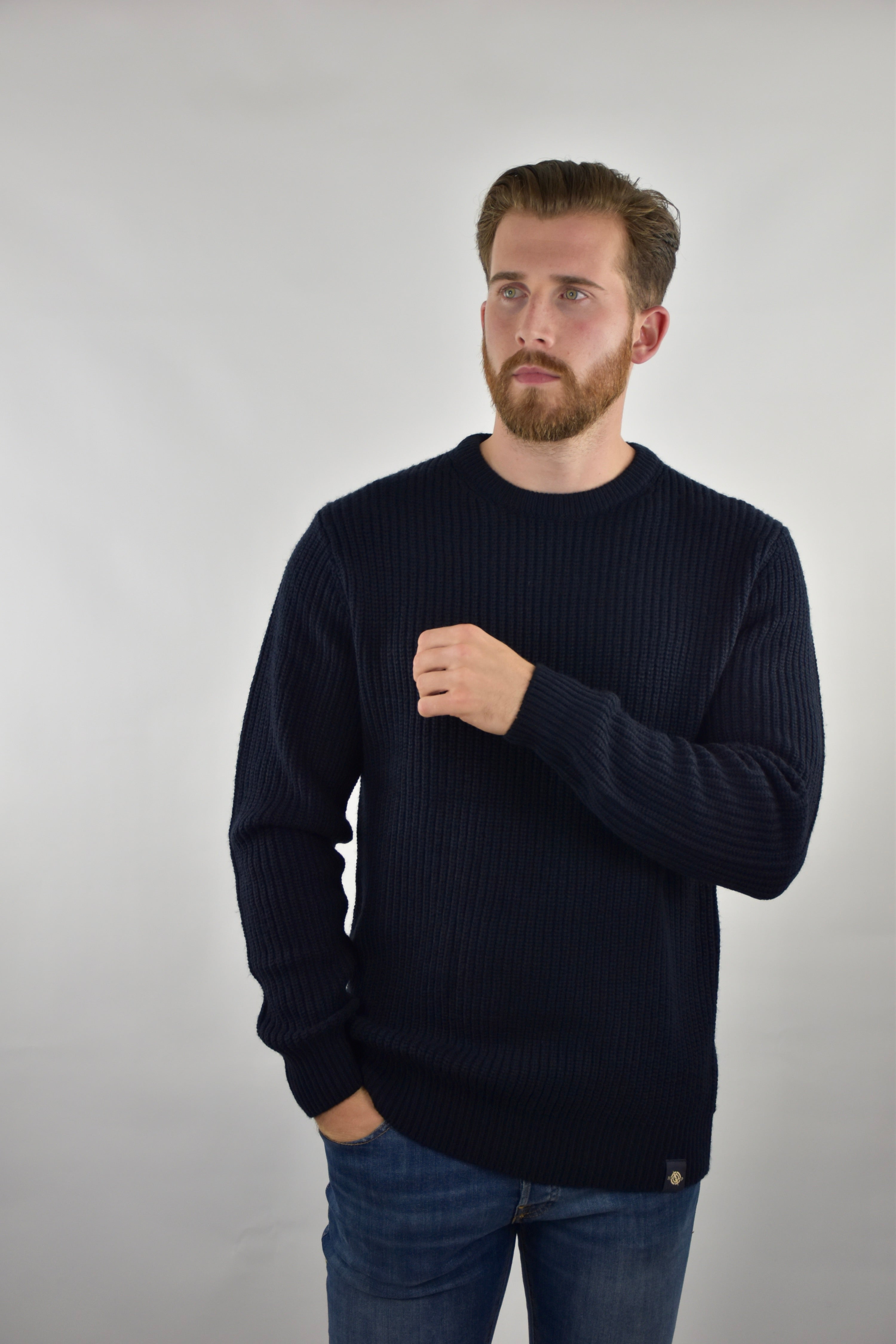 Humble Pioneer - Men's Navy Fisherman Rib Crewneck